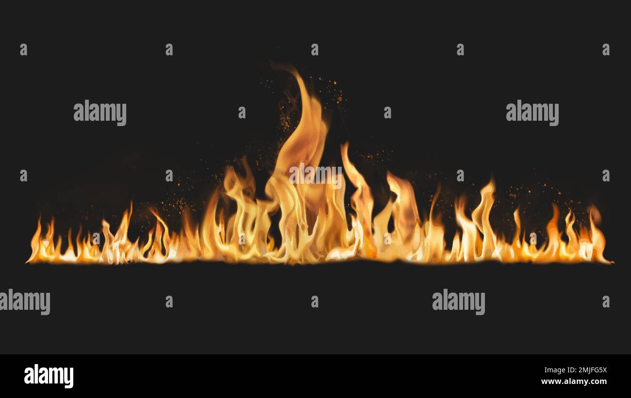 Burning flame border sticker, realistic fire image vector Stock Vector Image & Art - Alamy