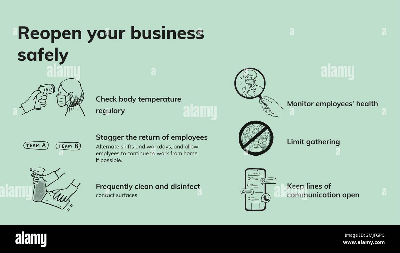 COVID 19 PowerPoint slide template, vector reopen business safety ... COVID 19 PowerPoint slide template, vector reopen business safety ...