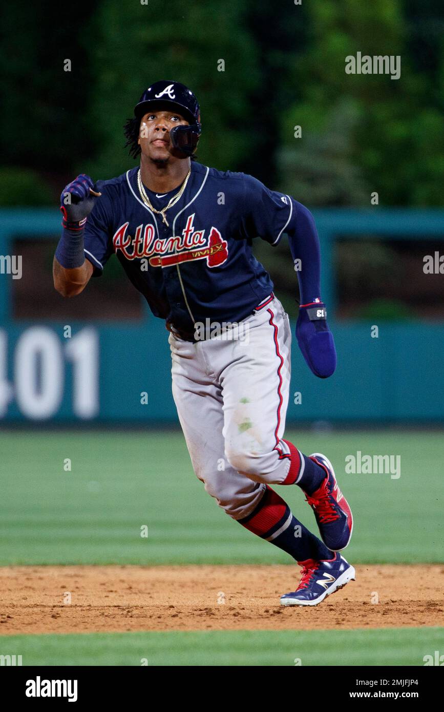 Atlanta Braves' Ronald Acuna Jr. in action during the sixth inning of a ...