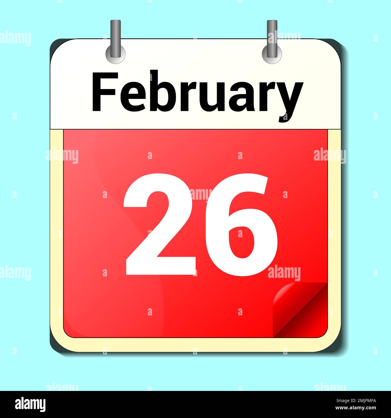 day on the calendar, vector image format, February 26 Stock Vector ...