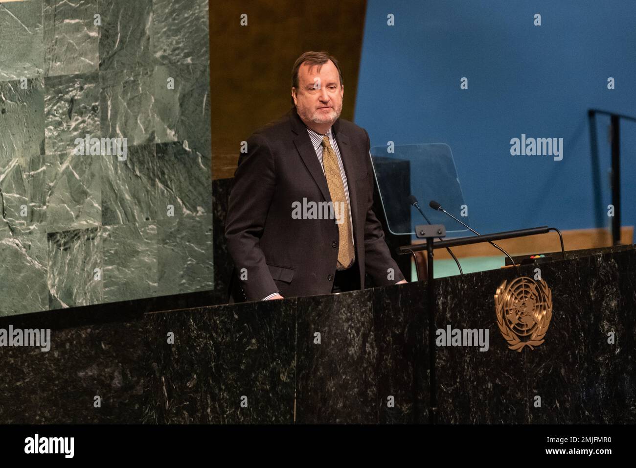 Ambassador Richard Mills Jr. speaks during United Nations Holocaust ...