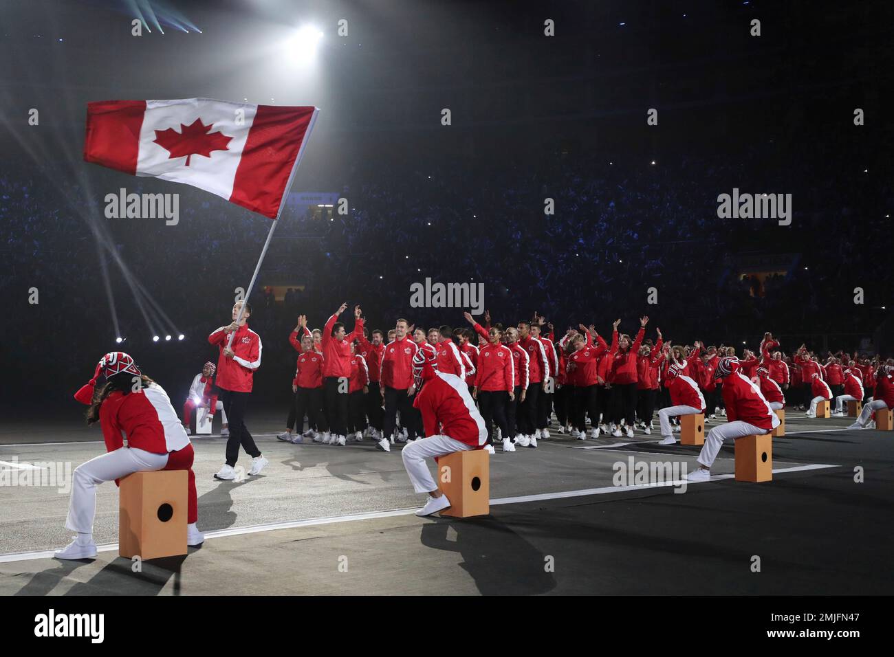 Canada's athletes parade during the Opening Ceremony for the Pan ...