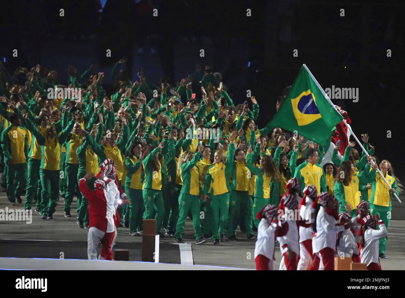 Brazil's athletes parade during the Opening Ceremony for the Pan ...