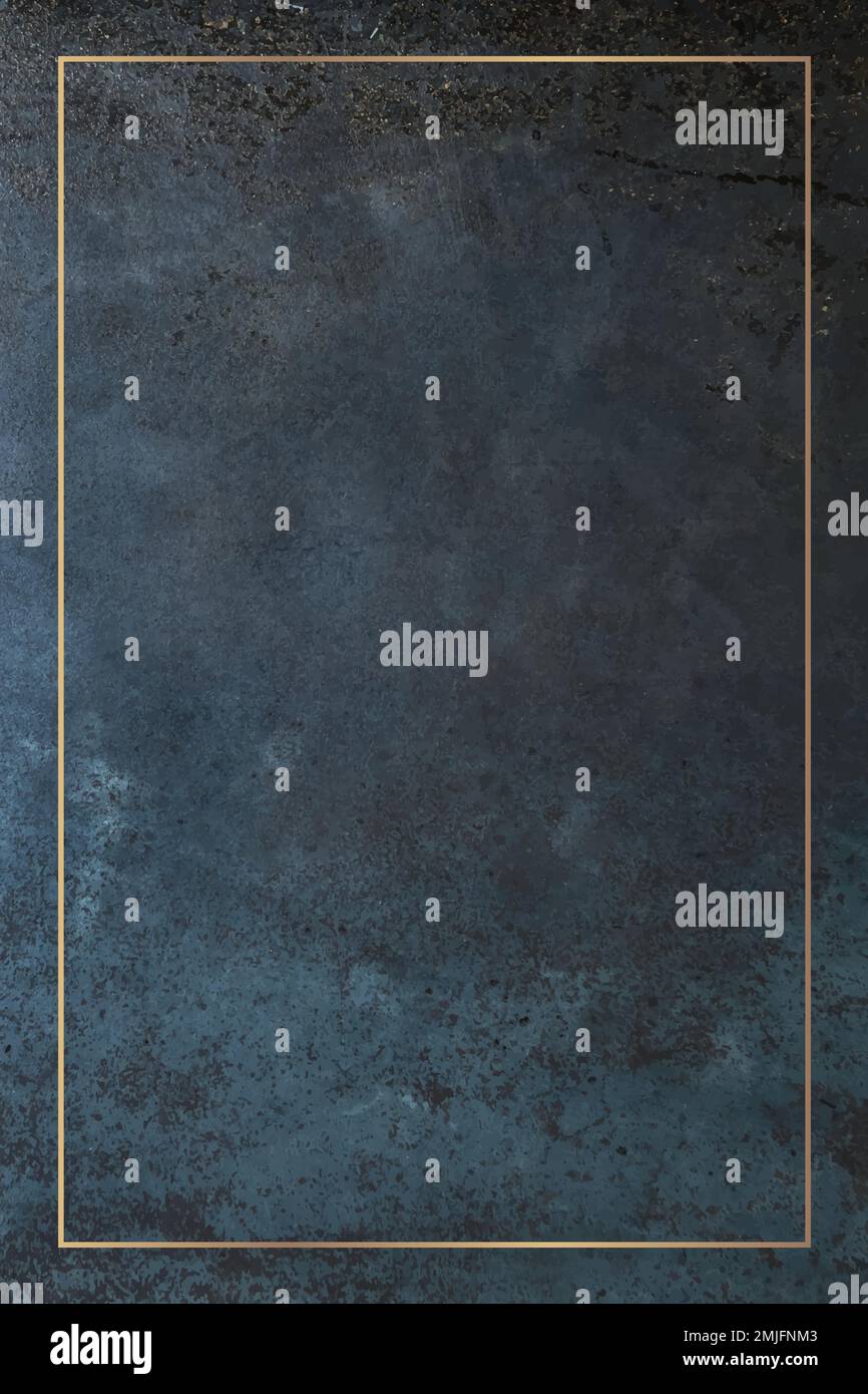Rectangle gold frame on a grunge blue background vector Stock Vector ...