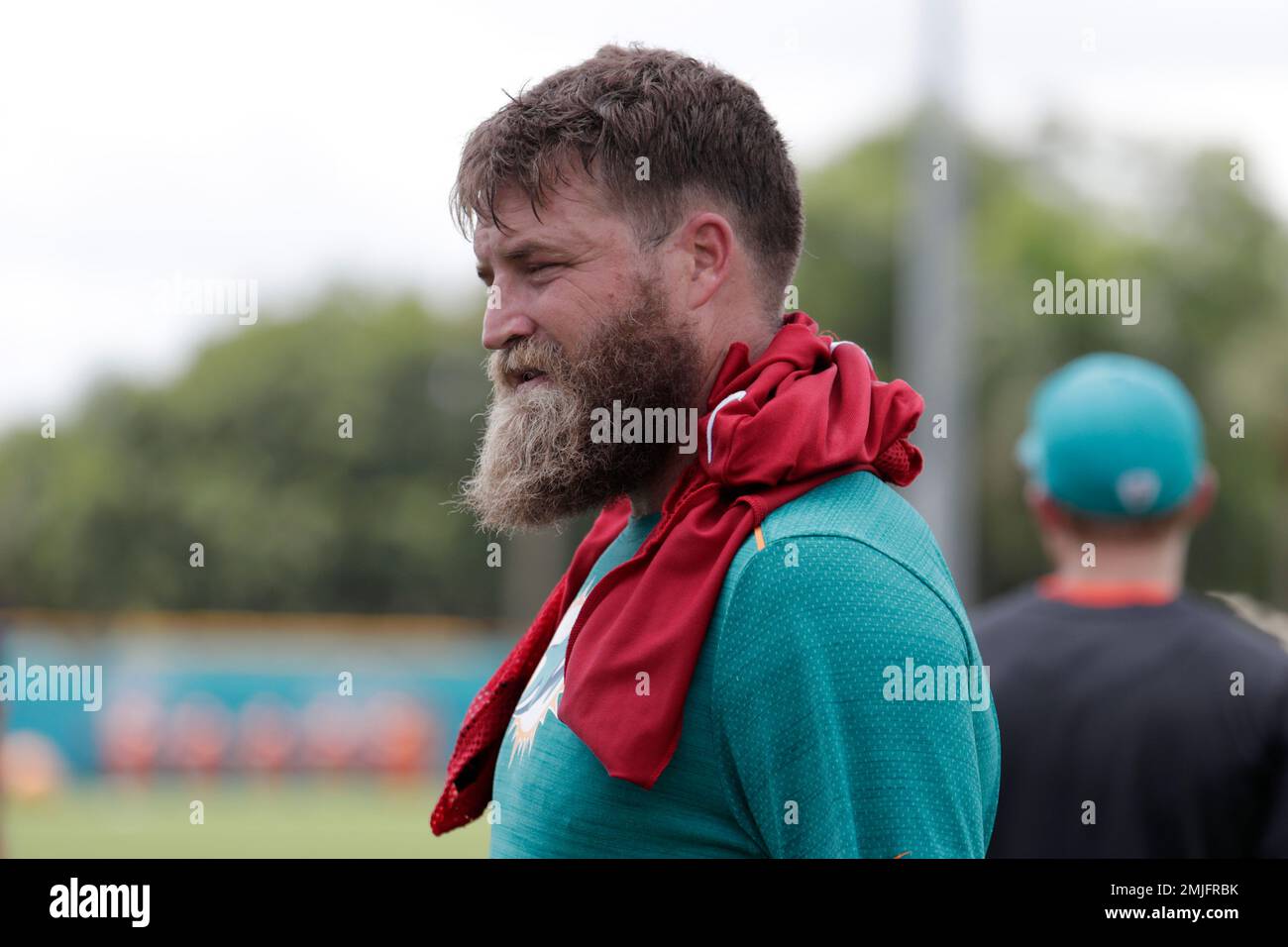Miami Dolphins quarterback Ryan Fitzpatrick walks off the field during ...