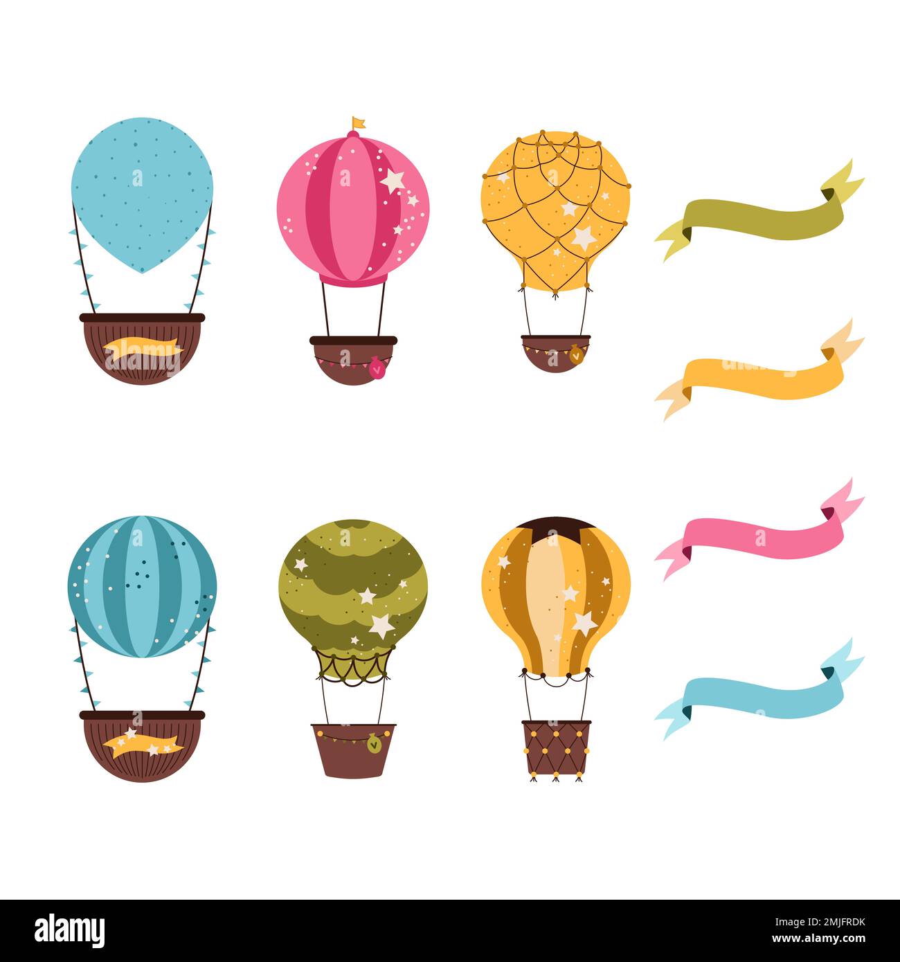 Vintage Hot Air Balloons Vector. Vector illustration Stock Vector Image ...