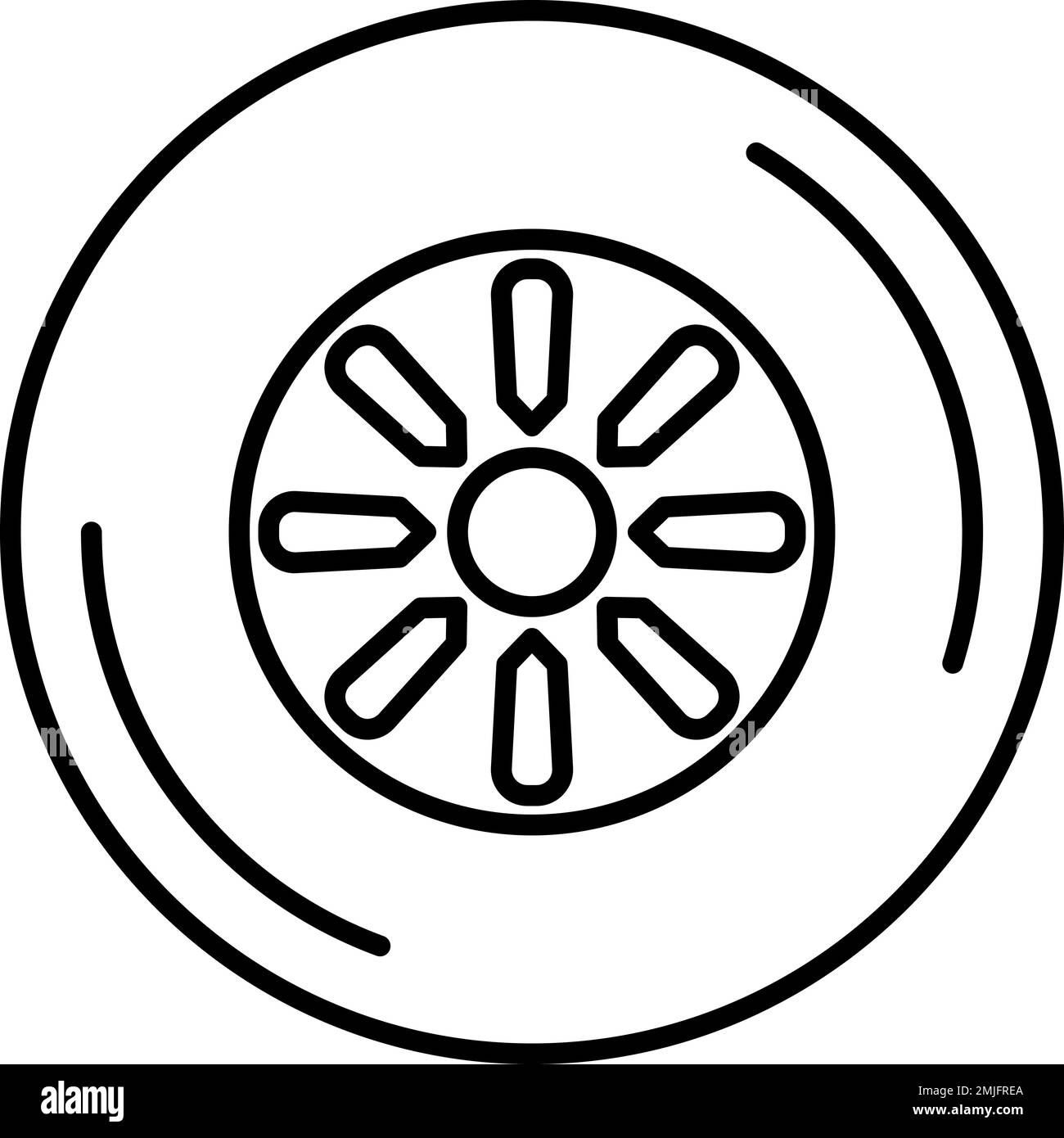 Car, part, tire vector icon on transparent background. Outline Car ...