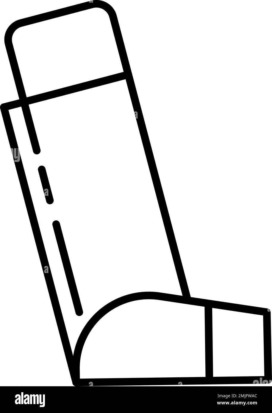 Asthma, inhaler, medical vector icon on transparent background. Outline ...