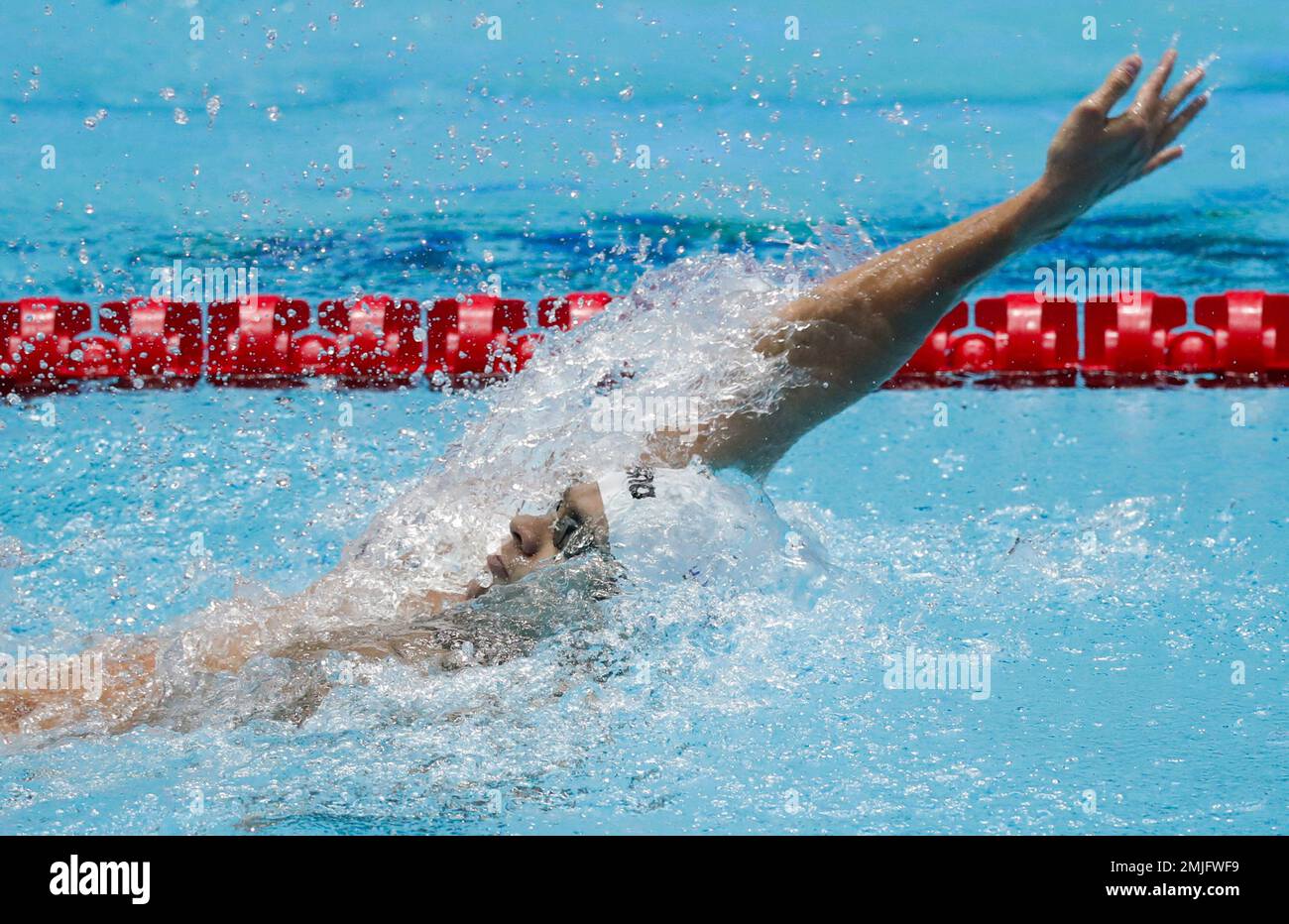 Russia's Evgeny Rylov swims in the men's 200m backstroke final at the ...