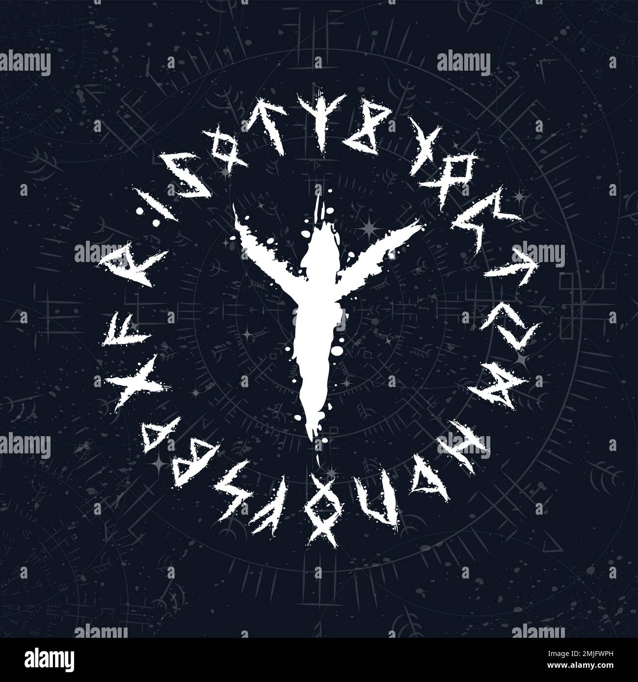 Abstract Skandinavian Algiz viking rune Stock Vector Image & Art - Alamy