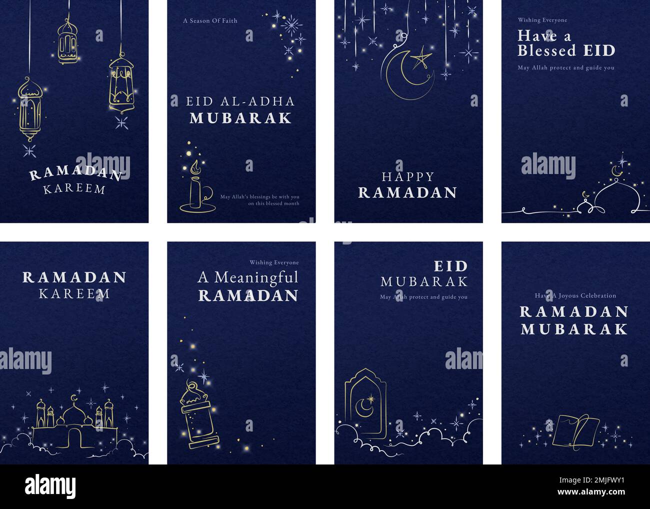 Ramadan post template vector set for social media post Stock Vector ...