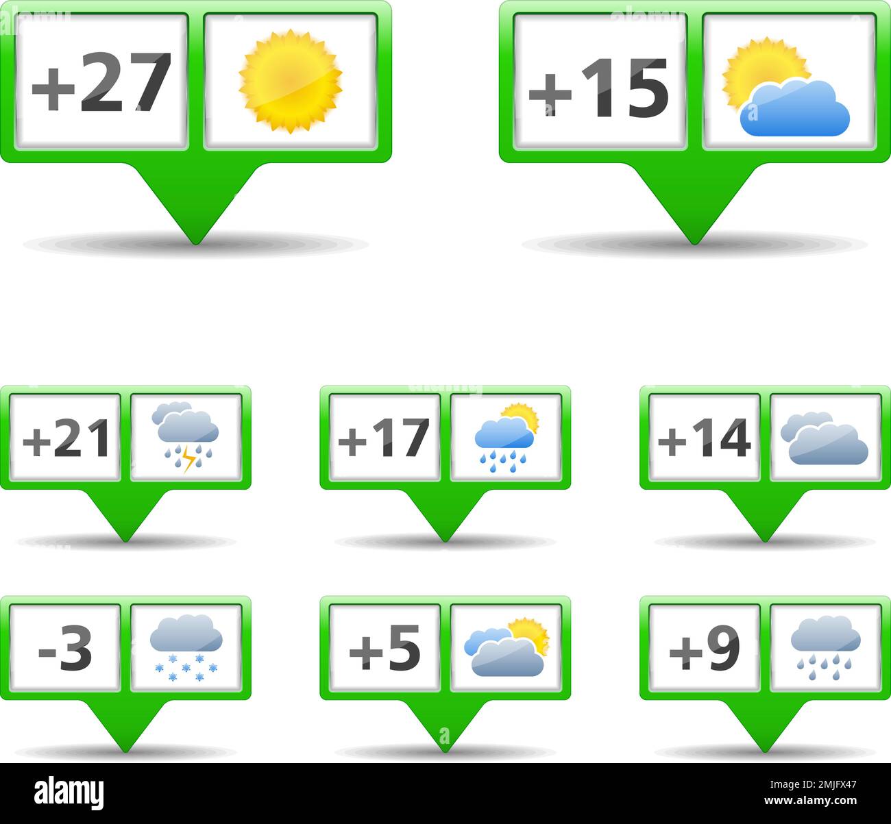 Set of icons for weather forecast, vector eps10 illustration Stock ...
