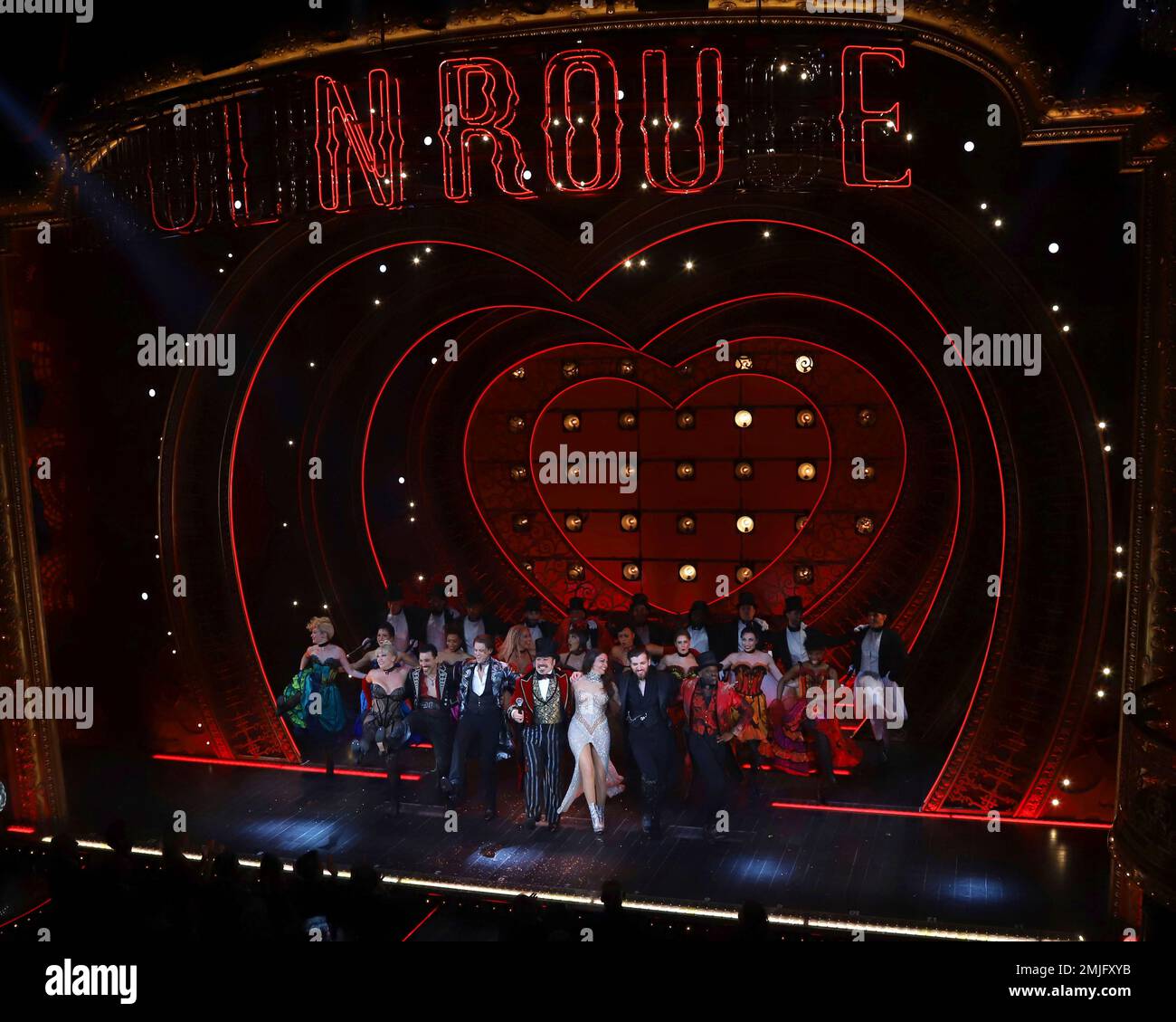 Robyn Hurder, from front row left, Ricky Rojas, Aaron Tveit, Danny ...