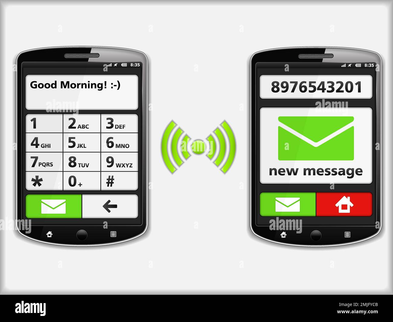 Mobile phones with SMS, vector eps10 illustration Stock Vector Image ...