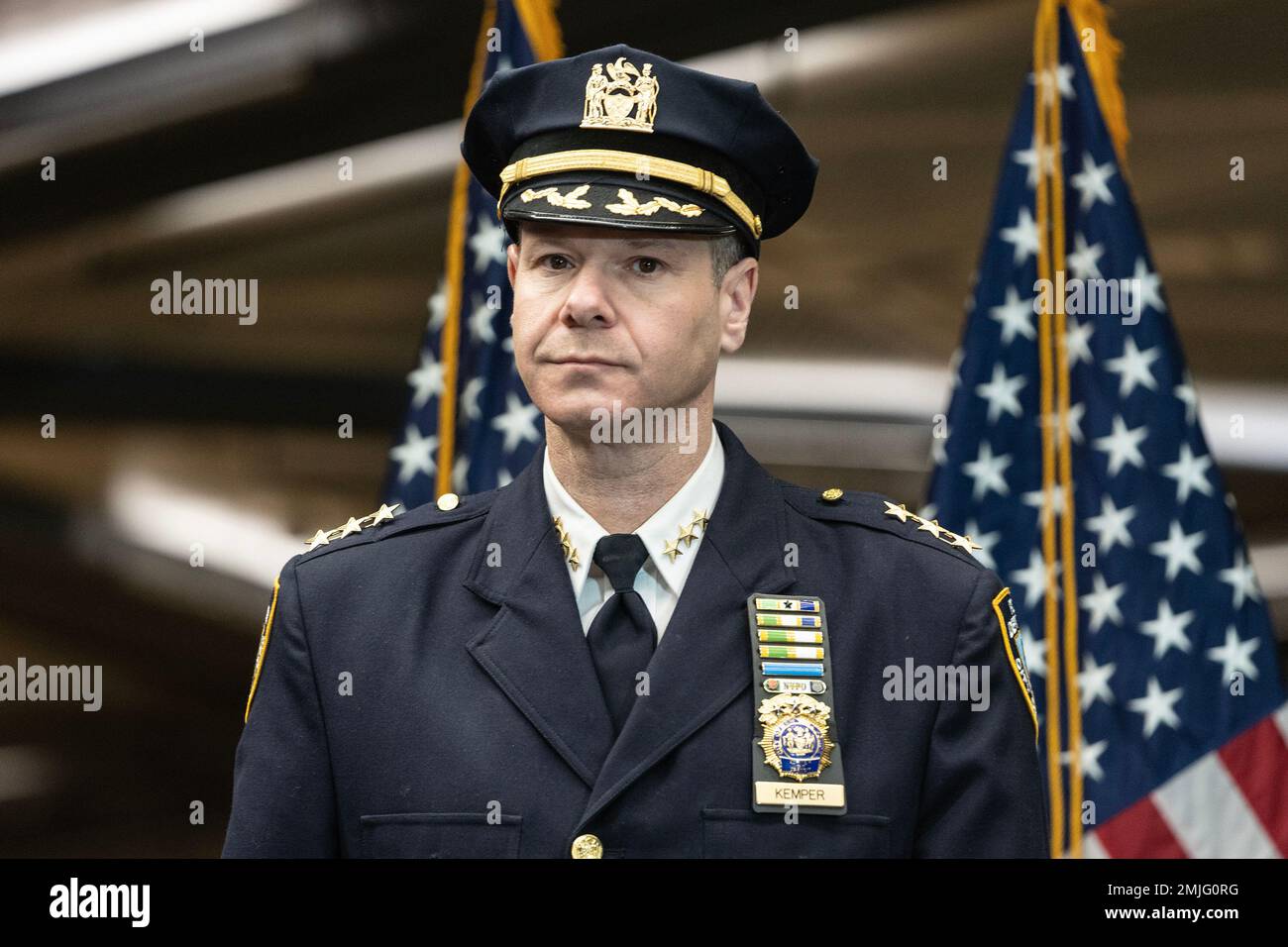 NYPD Chief of Transit Michael Kemper attends joint press briefing by ...