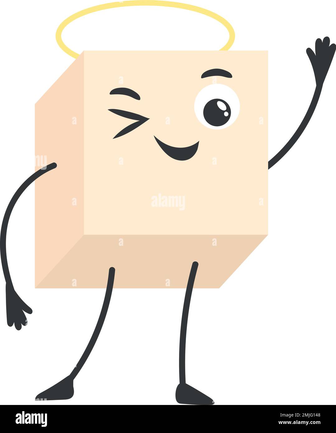 Good sugar cube character. Candy angel mascot isolated on white ...