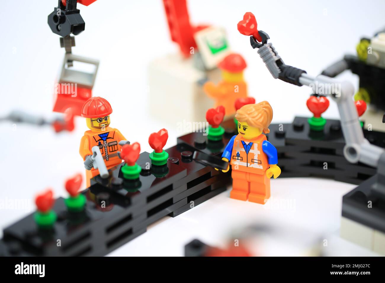 woman and man work in the love factory Stock Photo - Alamy