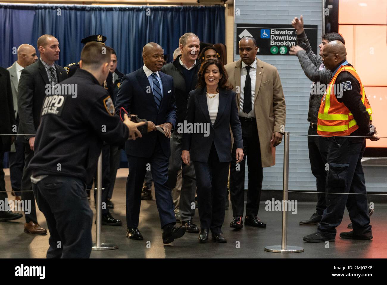 Governor Kathy Hochul and mayor Eric Adams attive for joint press ...