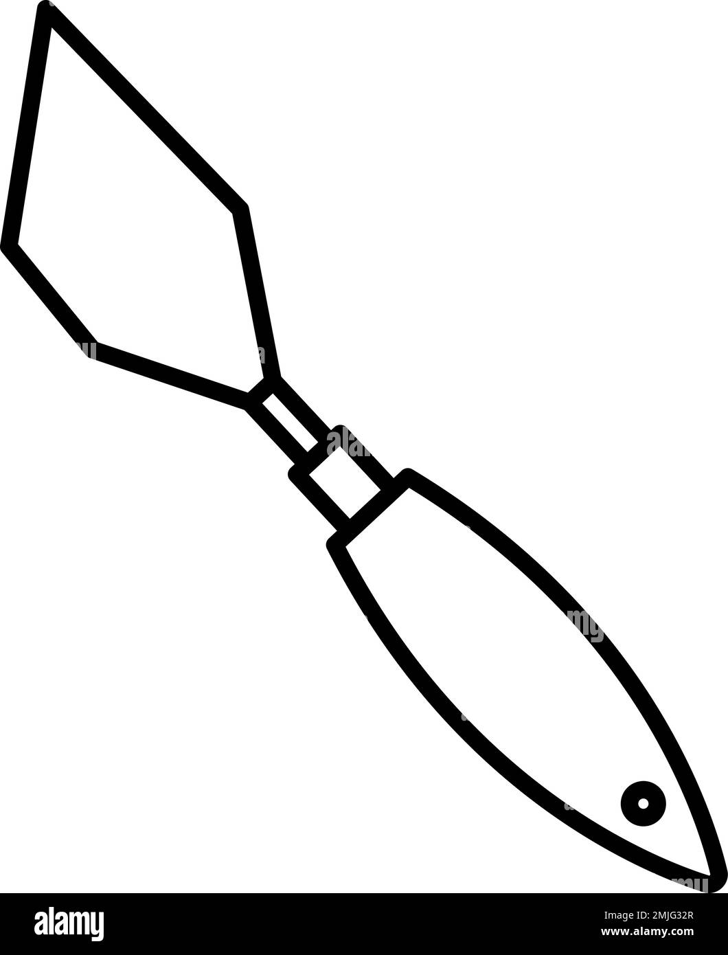 Knife, painter, putty vector icon on transparent background. Outline ...