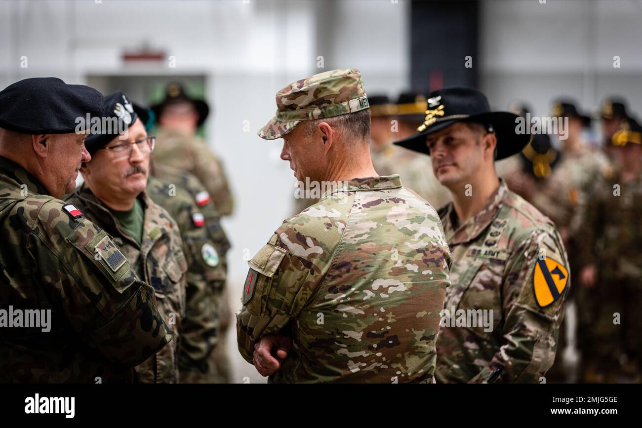 U.S. Army Maj. Gen. John V. Meyer III, the commanding general of the 1st Infantry Division, and ...
