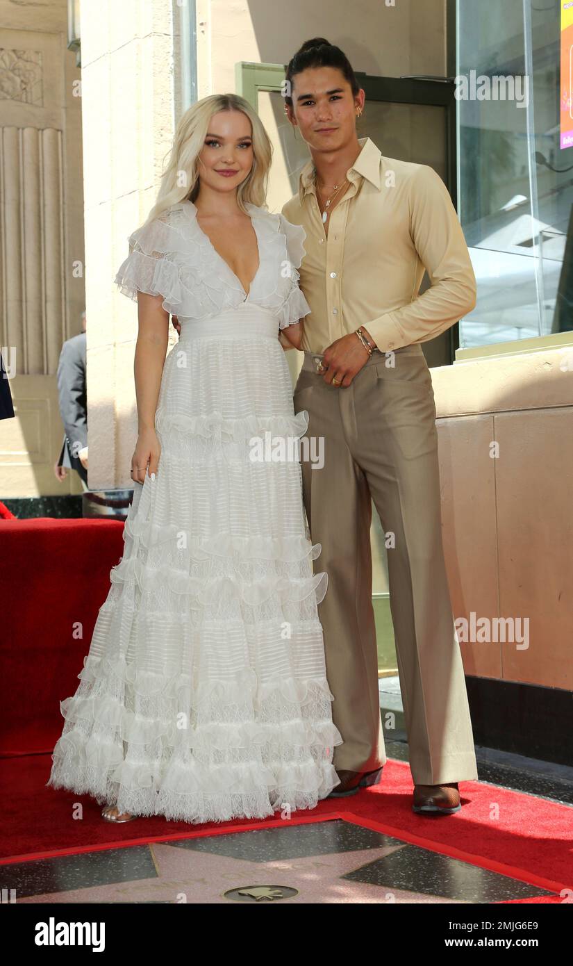 Dove Cameron, left, and Booboo Stewart attendat the ceremony honoring ...