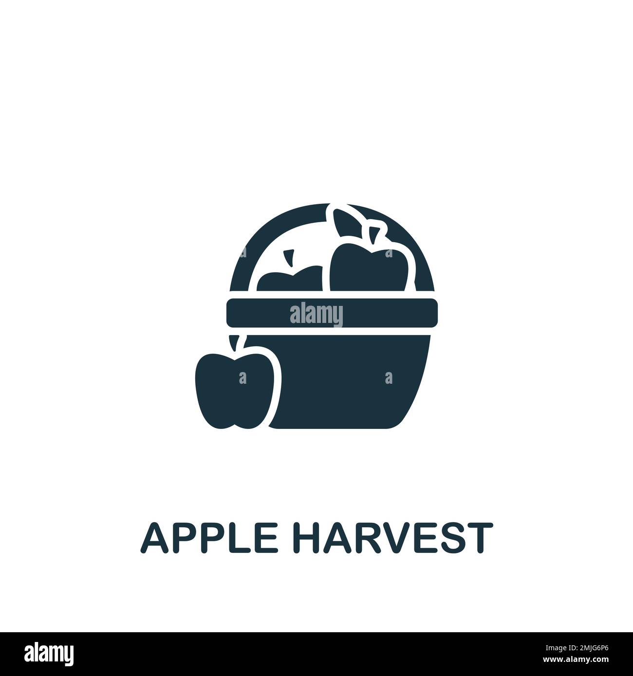 Apple harvest icon. Monochrome simple sign from agriculture collection ...