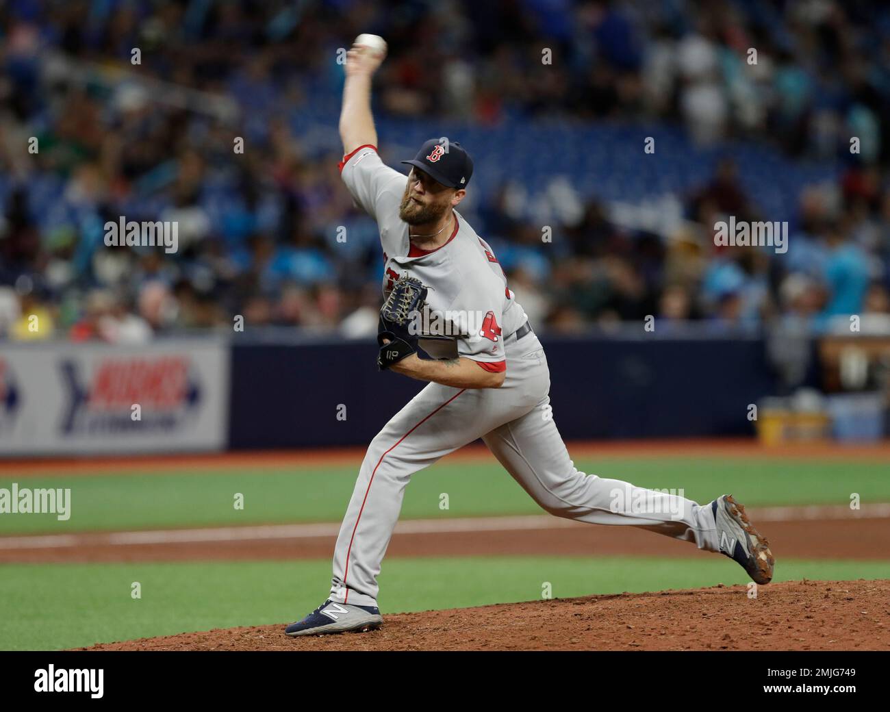 Boston Red Sox relief pitcher Colten Brewer during the seventh inning ...