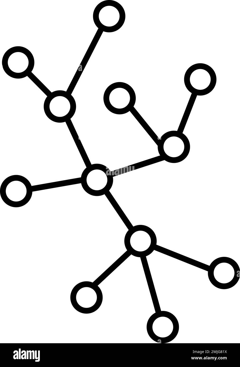 Atom, chemistry, hormone vector icon on transparent background. Outline ...