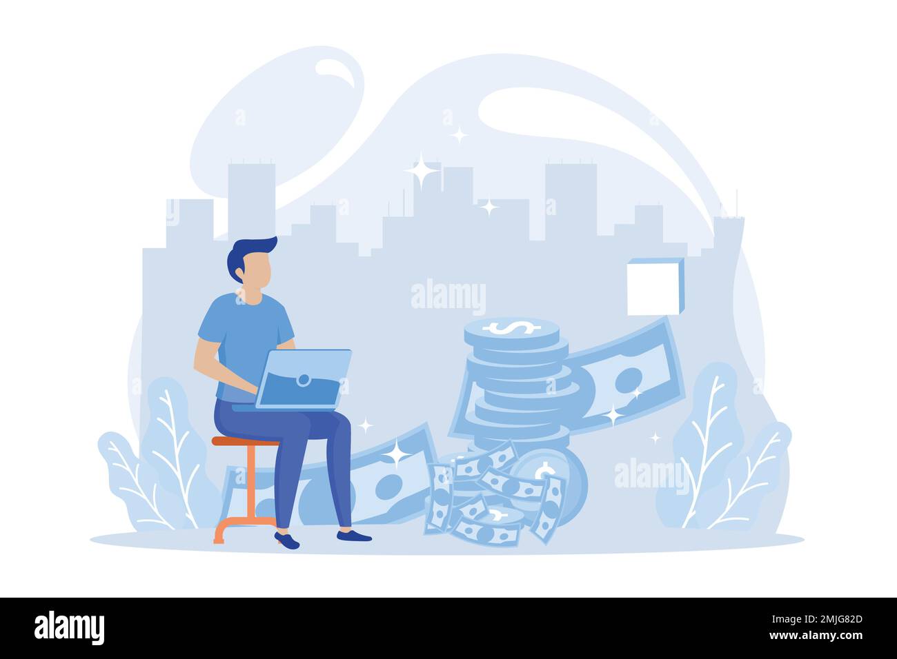 African american man working digital Stock Vector Images - Alamy