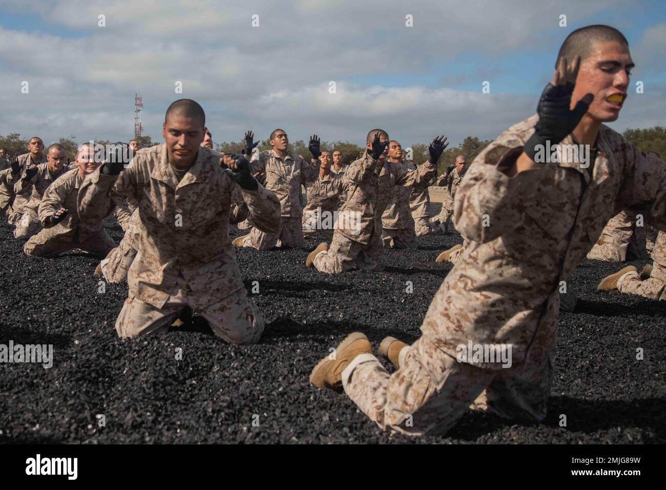 U.S. Marine Corps recruits with Hotel Company, 2nd Recruit Training ...