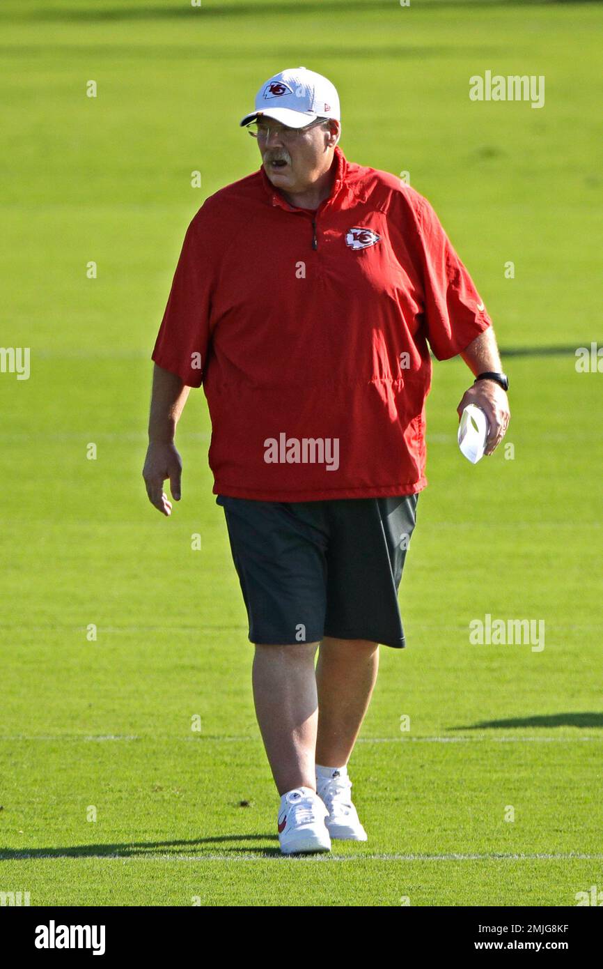 Kansas City Chiefs head coach Andy Reid watches a drill during NFL ...