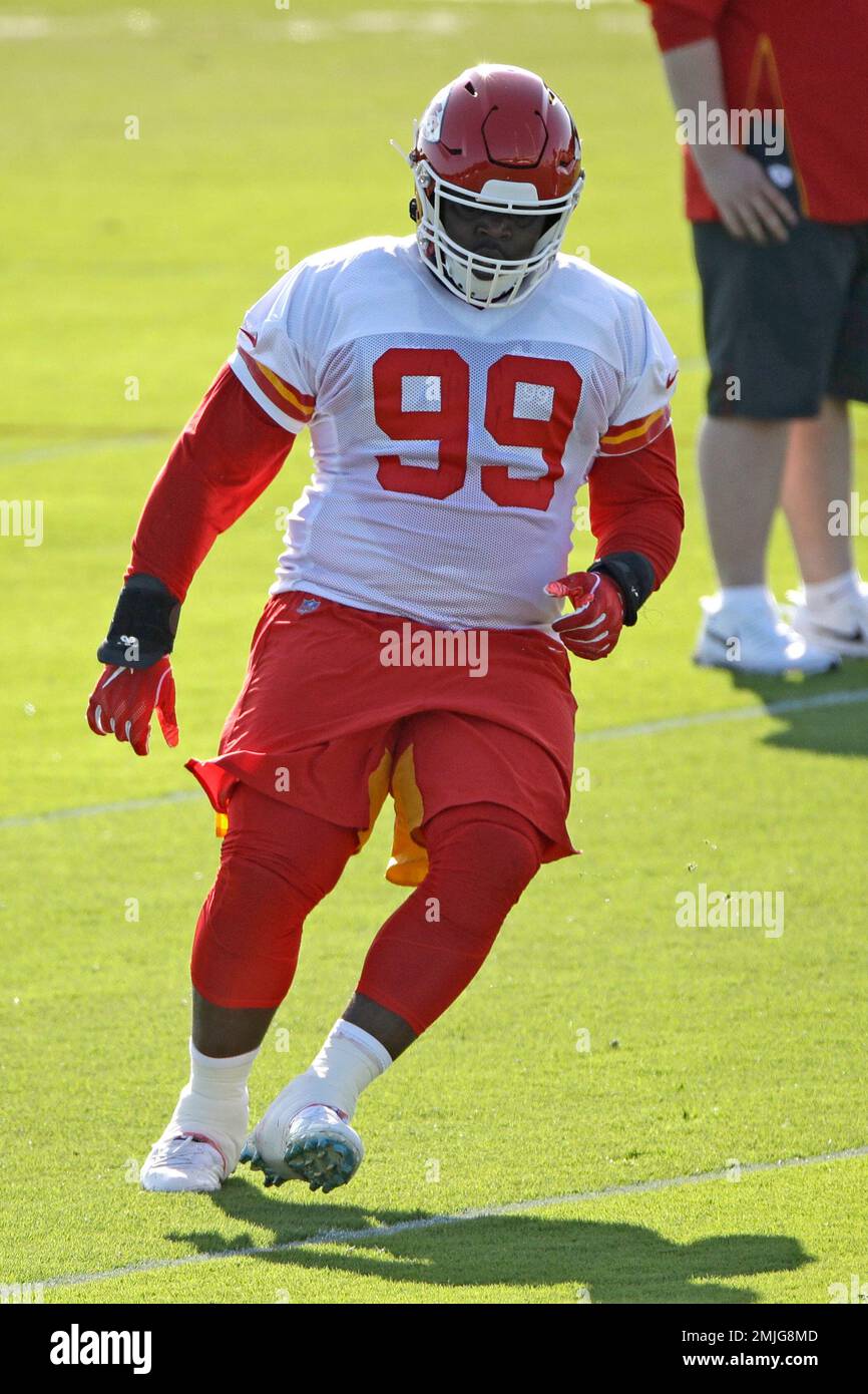 Kansas City Chiefs defensive tackle Khalen Saunders (99) runs a drill ...