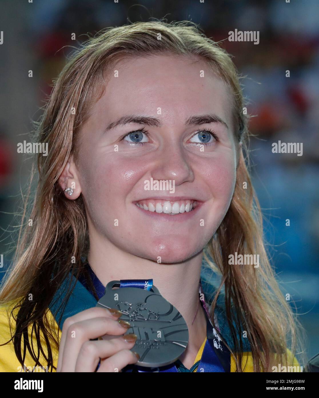 Silver medalist Australia's Ariane Titmus poses with her medal ...