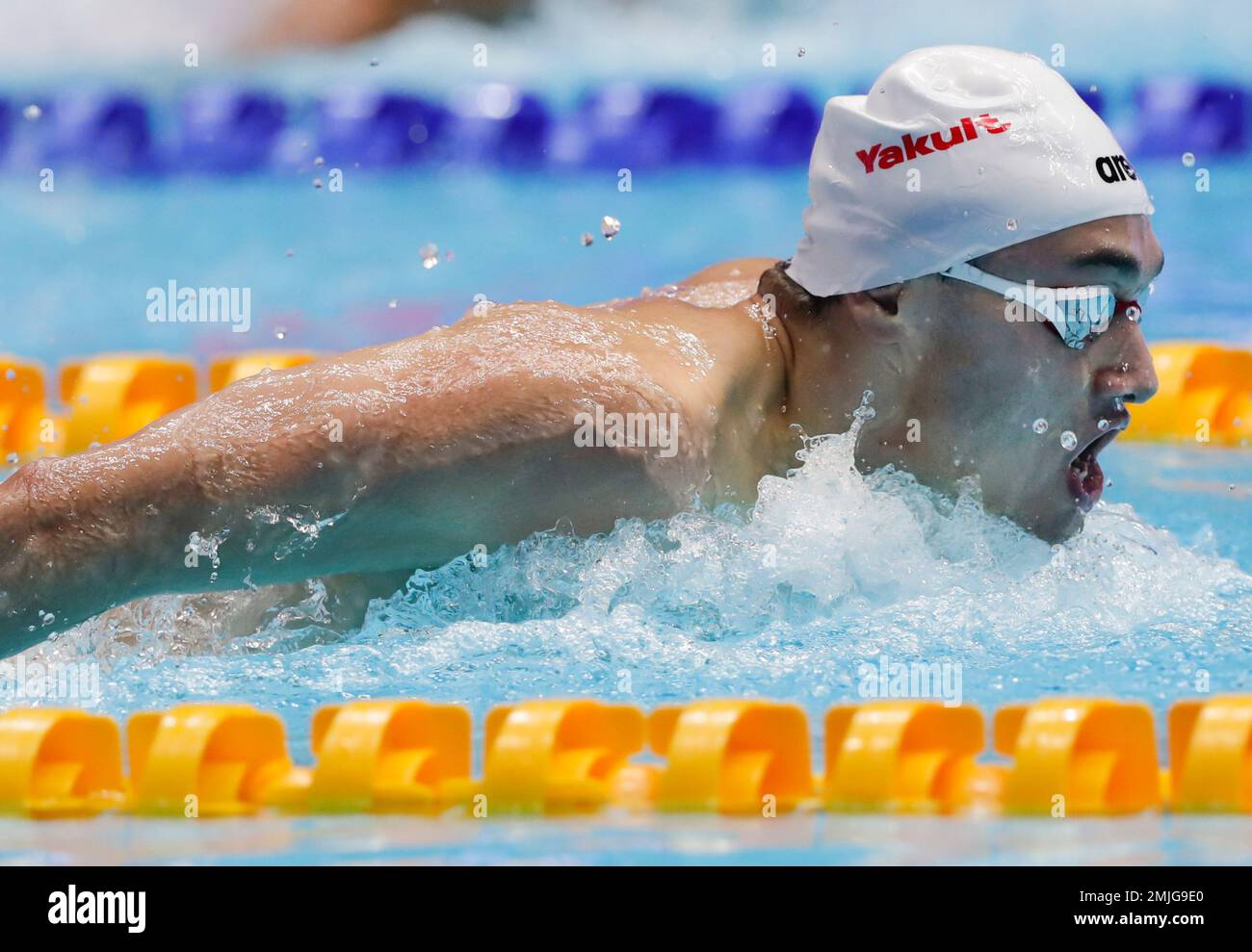 Hungary's Kristof Milak swims in the men's 200m butterfly final in a ...