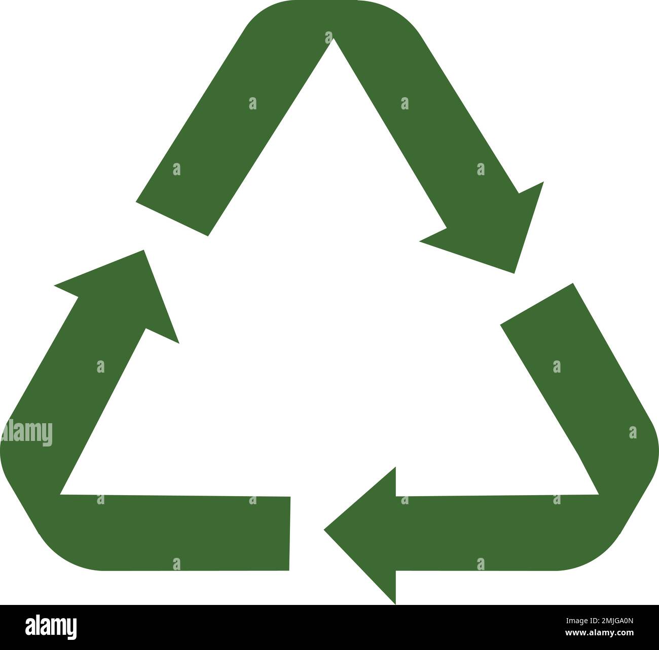 Recycle symbol. Green three arrows eco sign isolated on white ...