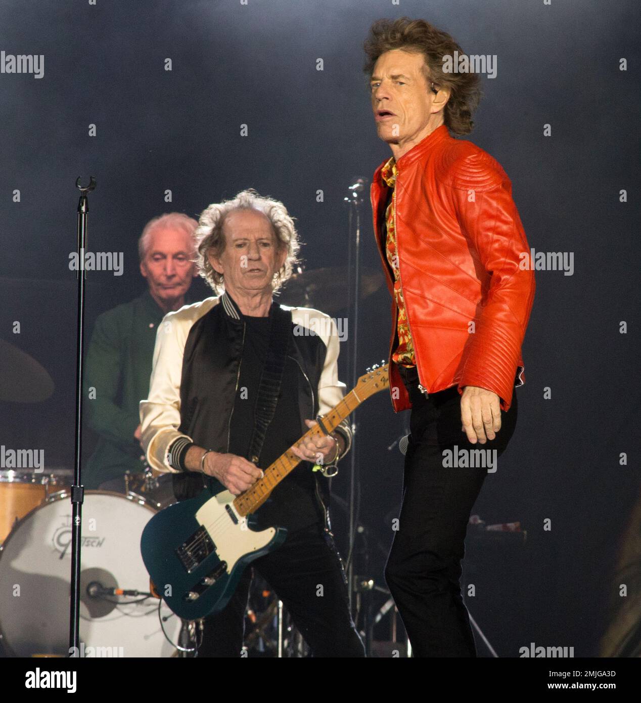 CharlieWatts, left, Mick Jagger and Keith Richards of The Rolling ...