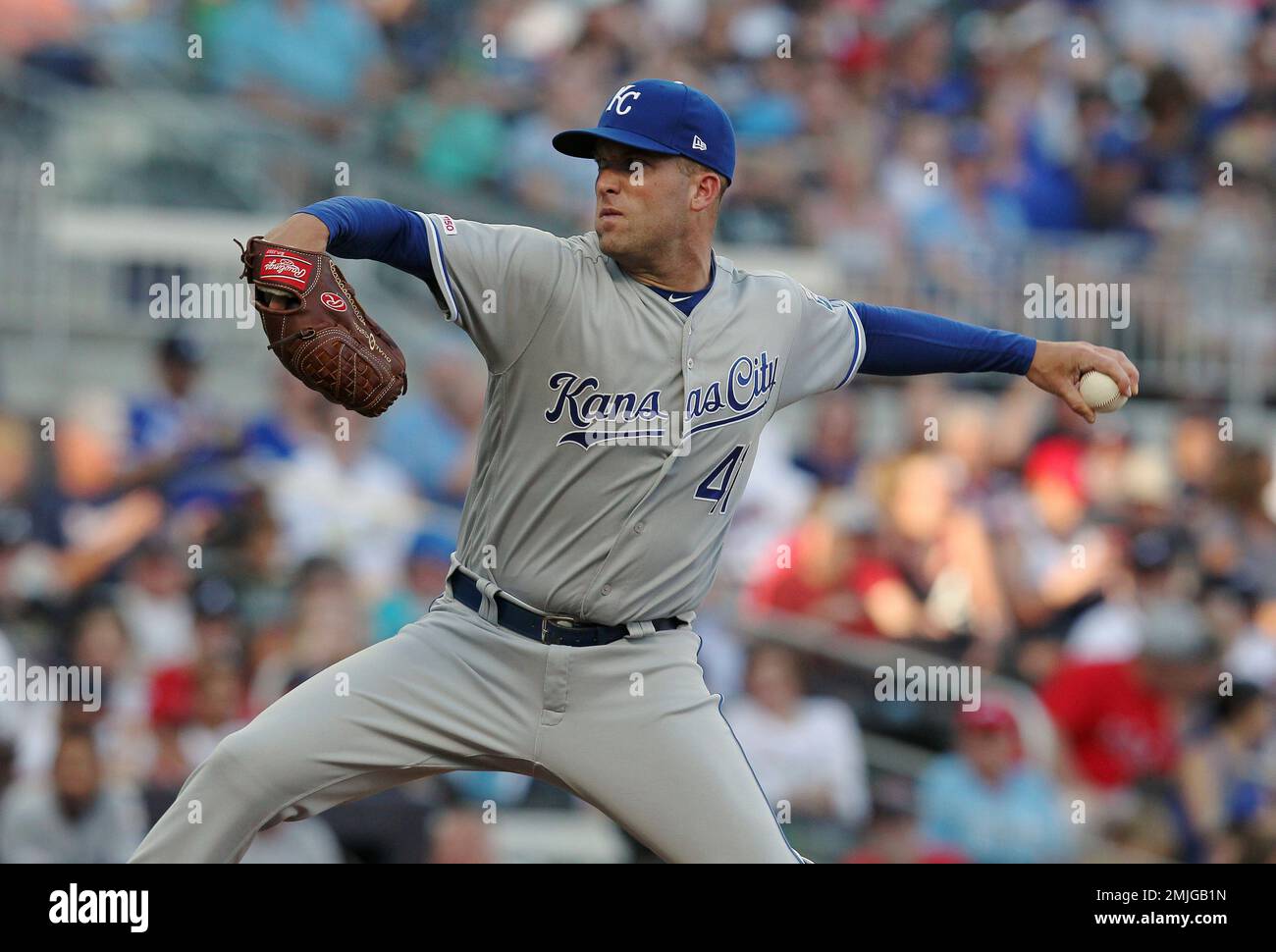 Kansas City Royals Danny Duffy pitches against the Atlanta Braves ...