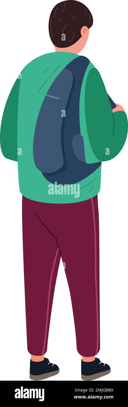 Person backpack back view isolated Stock Vector Images - Alamy