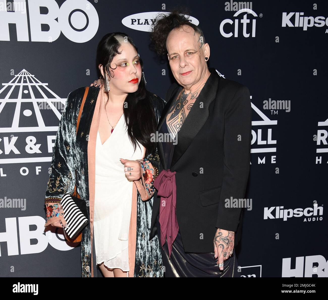 Musician Pearl Thompson, right, of The Cure and guest attend the 2019 ...