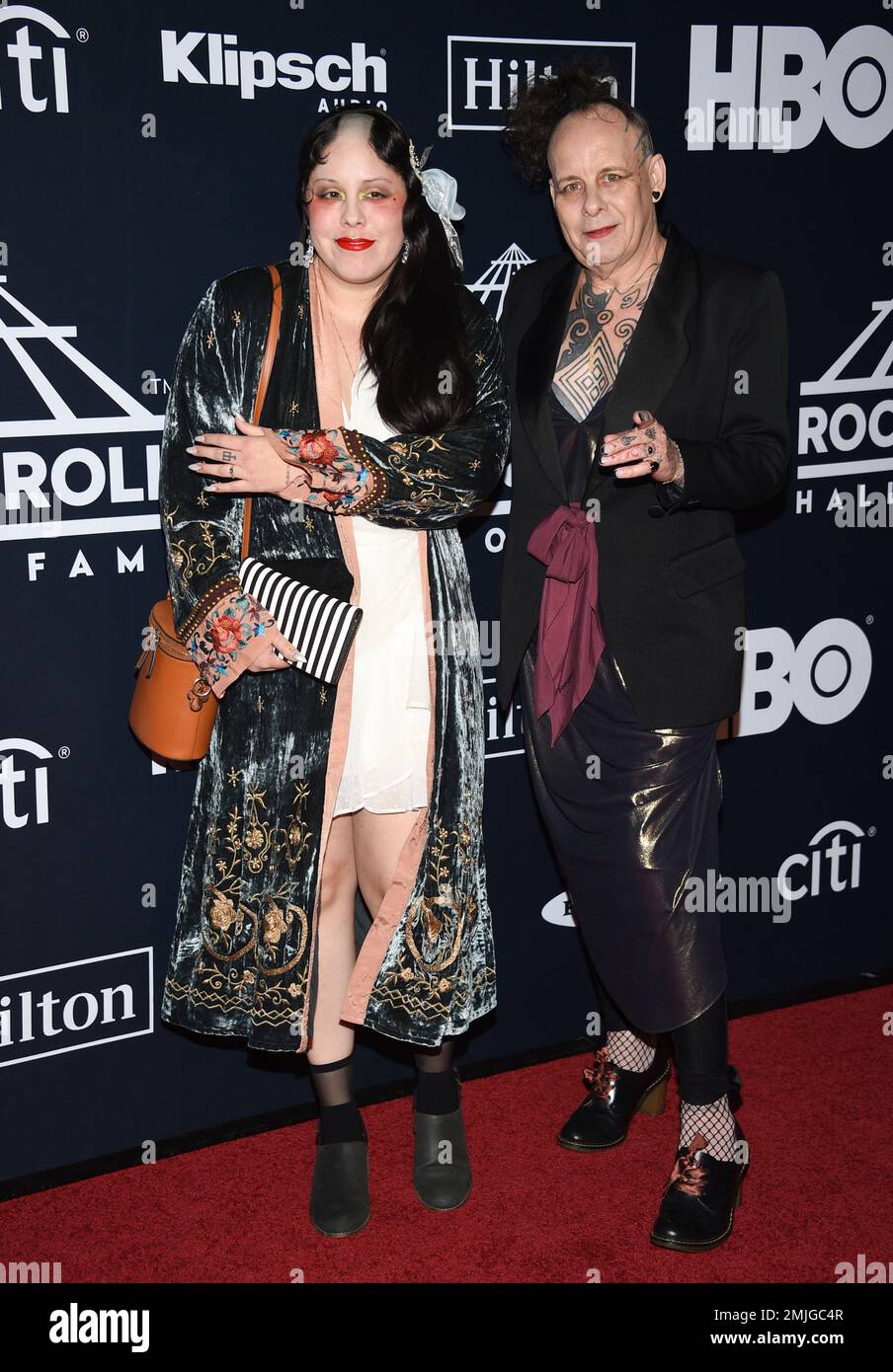 Musician Pearl Thompson, right, of The Cure and guest attend the 2019 ...