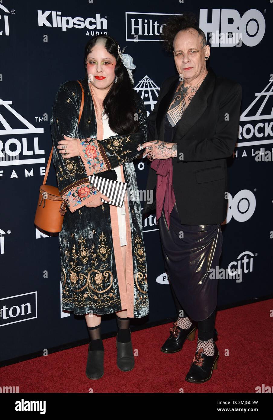 Musician Pearl Thompson, right, of The Cure and guest attend the 2019 ...