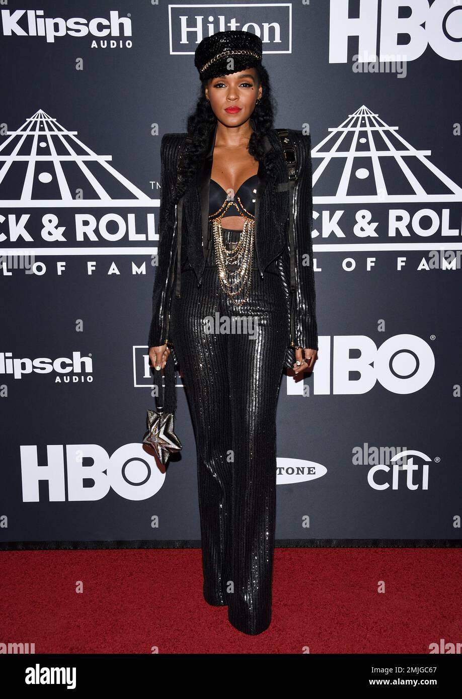 Singer Janelle Monae attends the 2019 Rock & Roll Hall of Fame ...