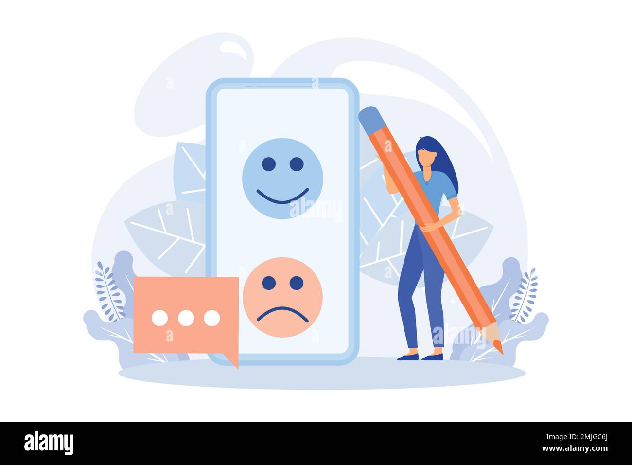 Feedback and survey illustration set. People characters giving positive ...