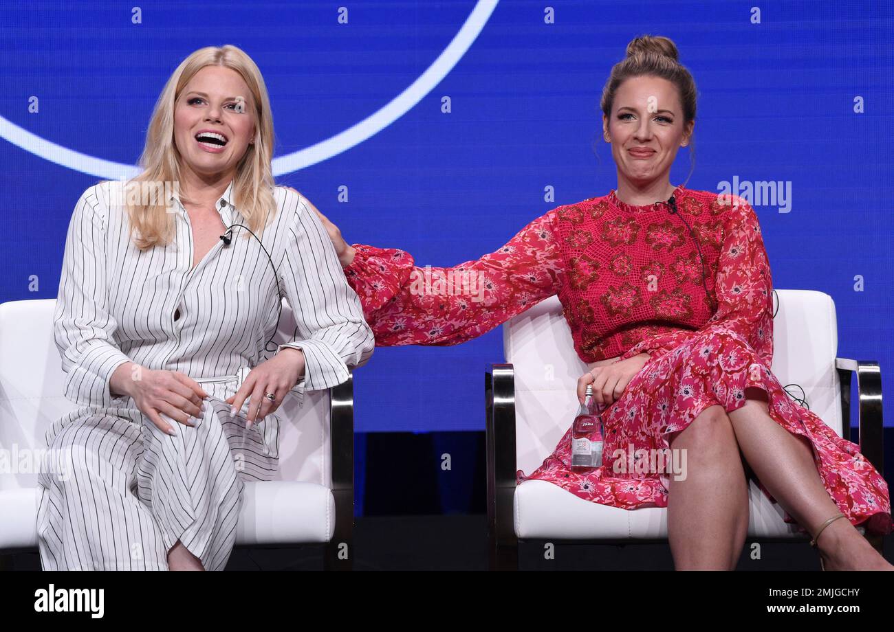 Megan Hilty, left, and Jessie Mueller participate in Lifetime's "Patsy ...