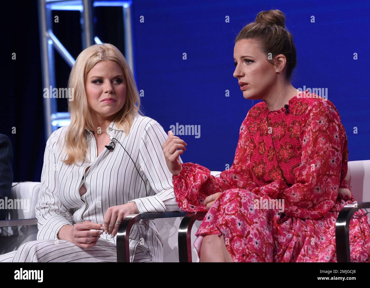Megan Hilty, left, and Jessie Mueller participate in Lifetime's "Patsy ...