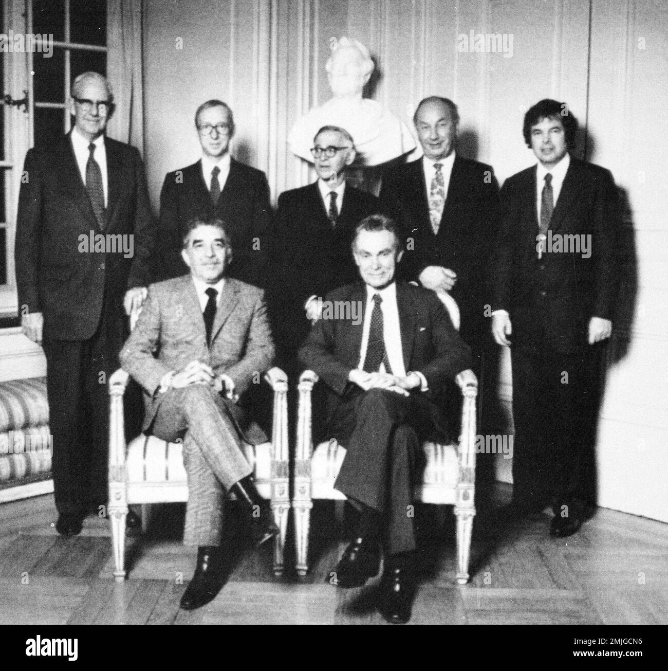 Seven winners of the Nobel Prizes pose for a group photo in Stockholm ...