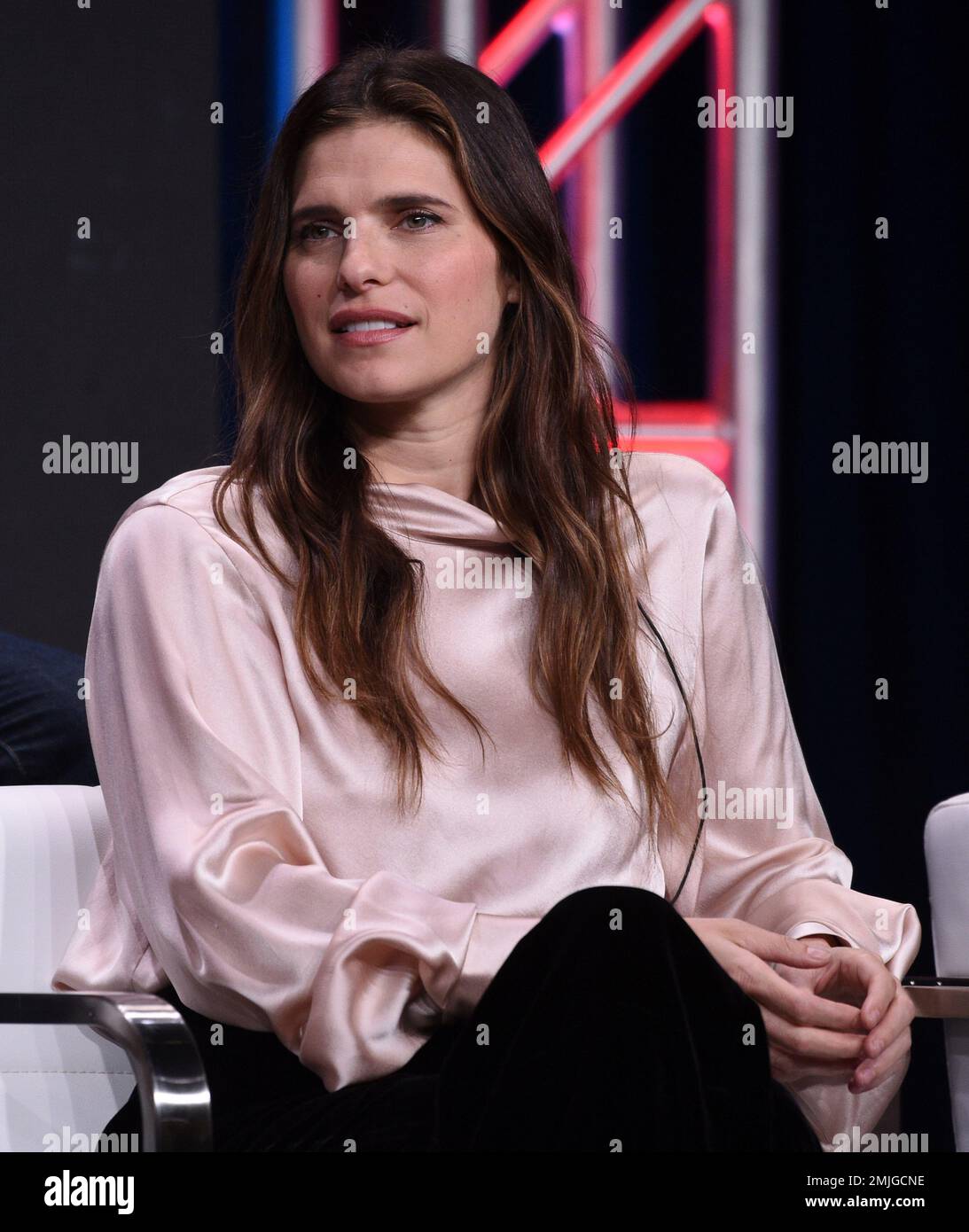 Lake Bell participates in the "Harley Quinn" panel during the ...