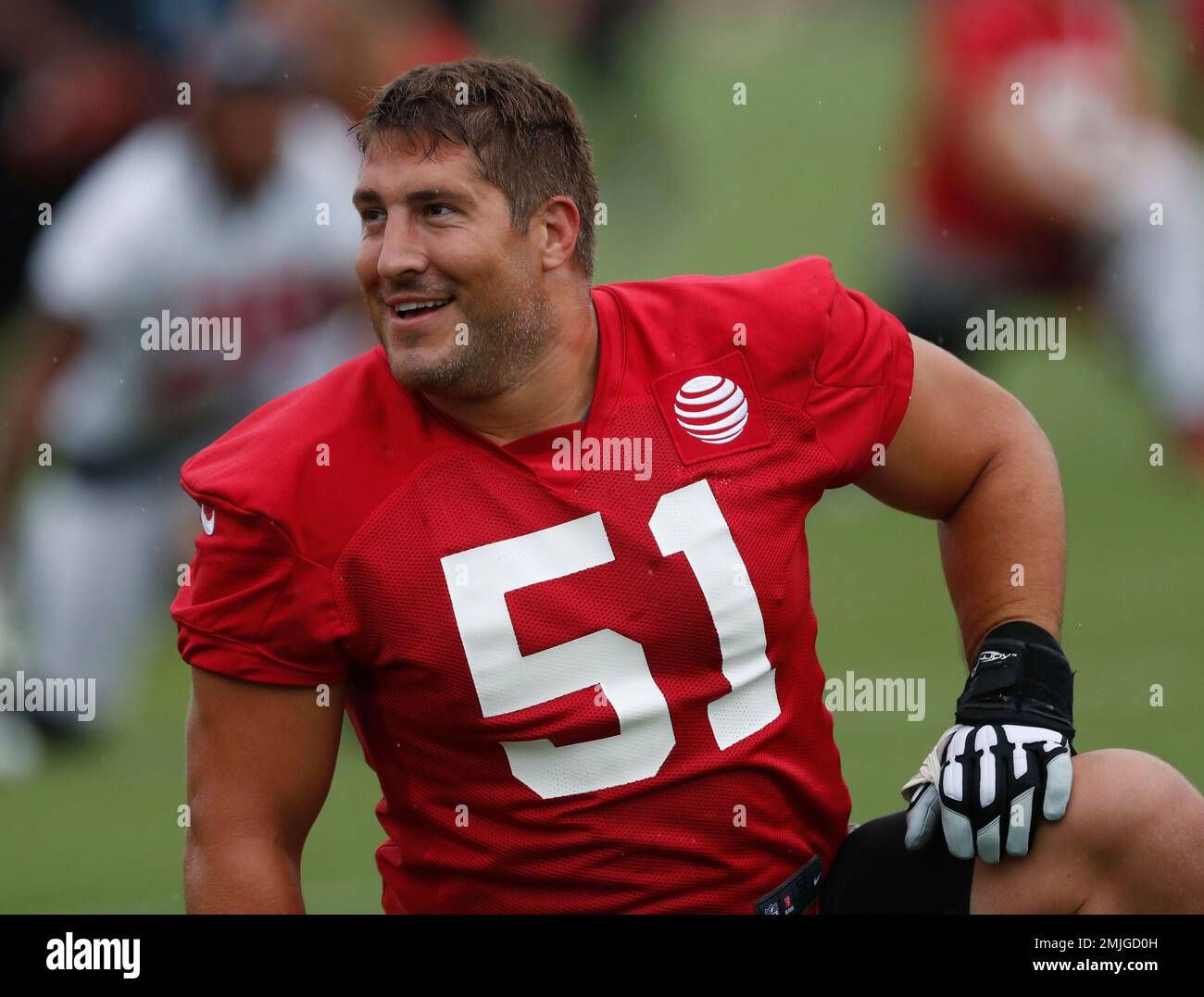 Atlanta Falcons center Alex Mack (51) is shown during their NFL ...