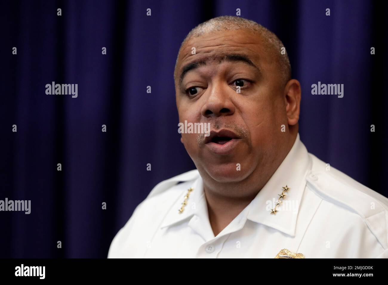 Baltimore Police Commissioner Michael Harrison speaks during a news ...