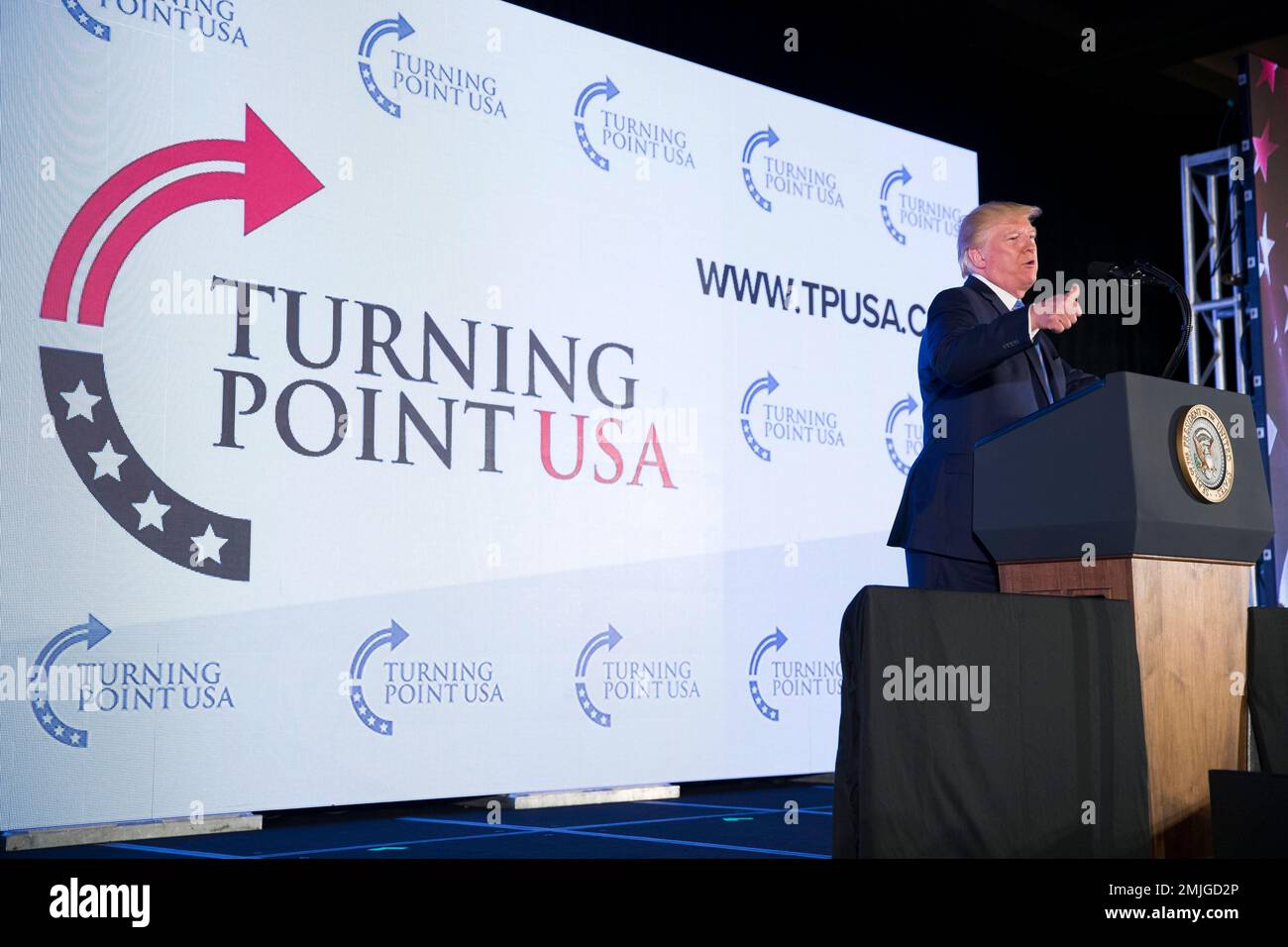 President Donald Trump speaks at Turning Point USA's Teen Student ...